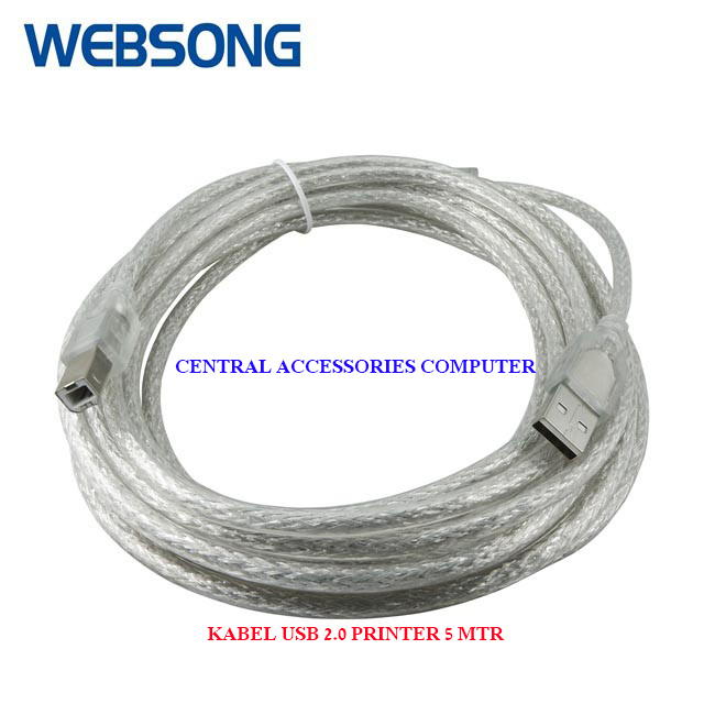 Jual Kabel USB A Male to USB B Male Printer 5M High Quality WEBSONG ...