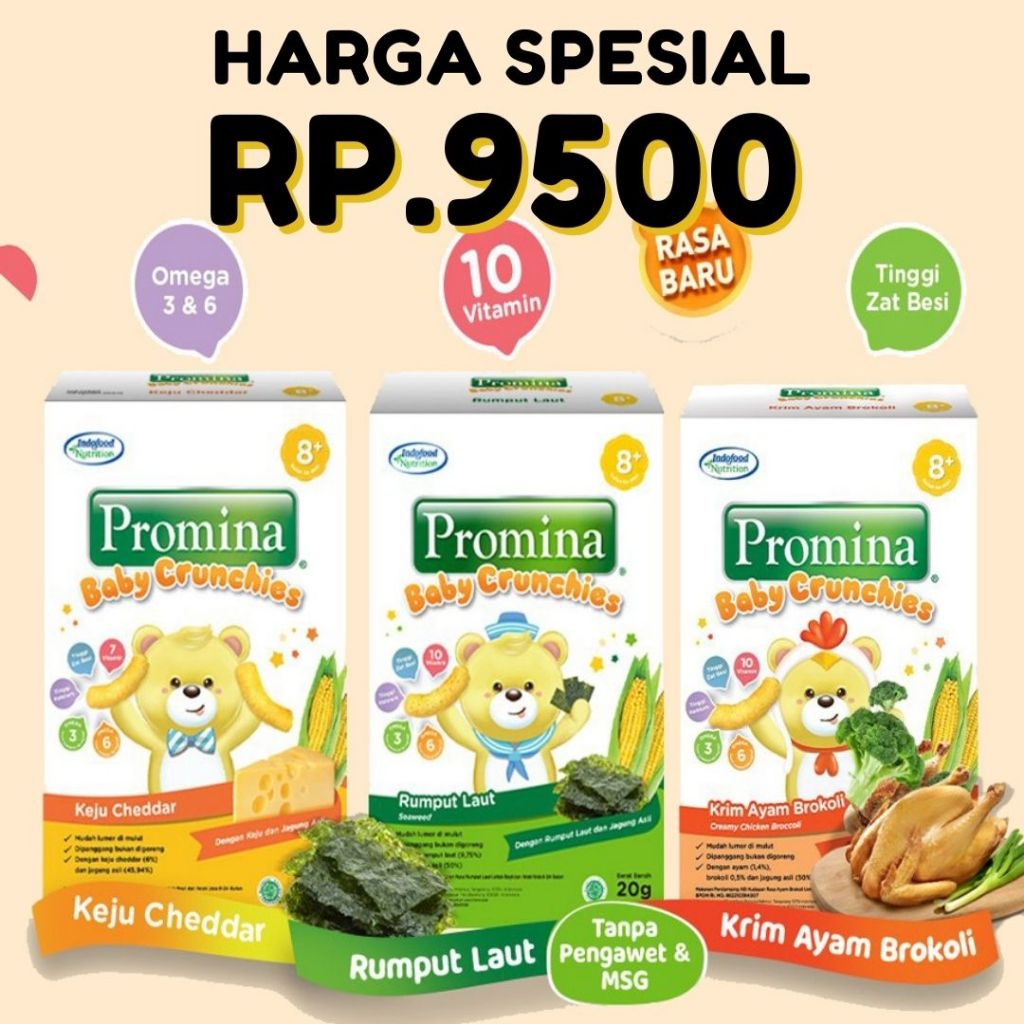 Jual snack bayi 8 bulan ke atas biskuit bayi promina baby crunches rasa ...