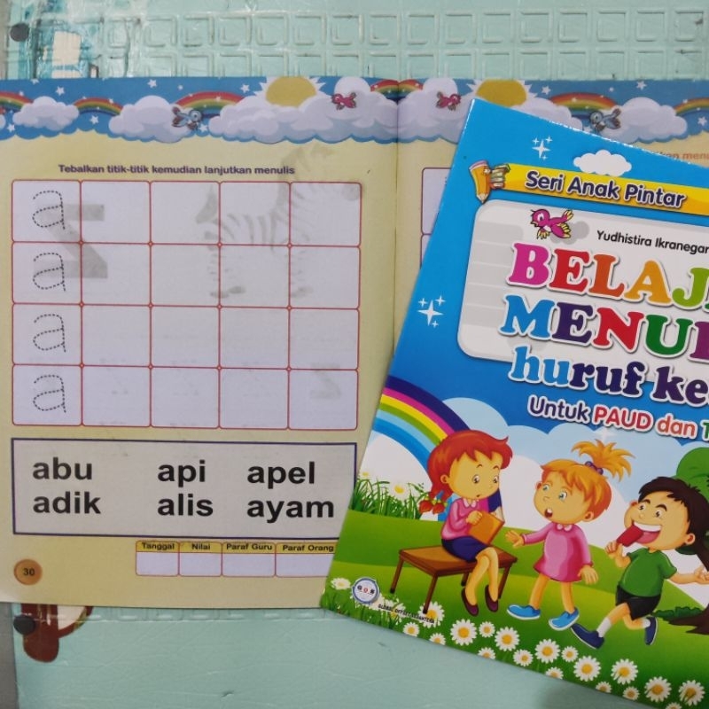 Jual Buku Paud TK Seri Anak Pintar Bahasa Inggris, Menggunting Menempel, Menarik Garis, Huruf ...