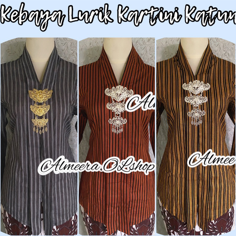 Jual kebaya kartini lurik bahan katun original | Shopee Indonesia