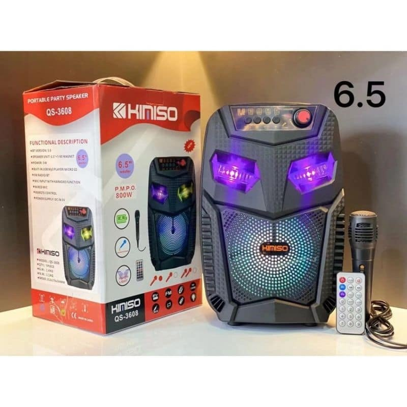 Jual Speaker Bluetooth Portable KIMISO QS-3608 Bonus Microphone Speaker ...
