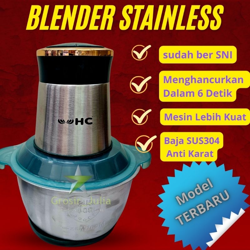Jual Blender Penggiling Daging Stainless 2 Liter Chopper Serbaguna ...