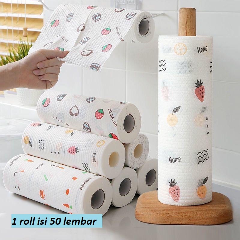 Jual HM125 Tisu Gulung Roll Isi 50 Lembar Tisu Dapur Lazy Wipes Tissue ...
