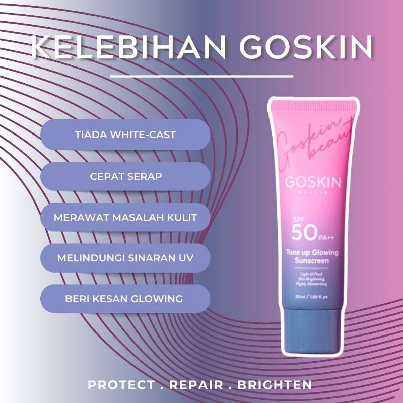 Jual Go Skin Beuaty Malaysia Tone Up Glowing Sunscreen SPF 50 PAA+++ Melindung Dari Sinar ...