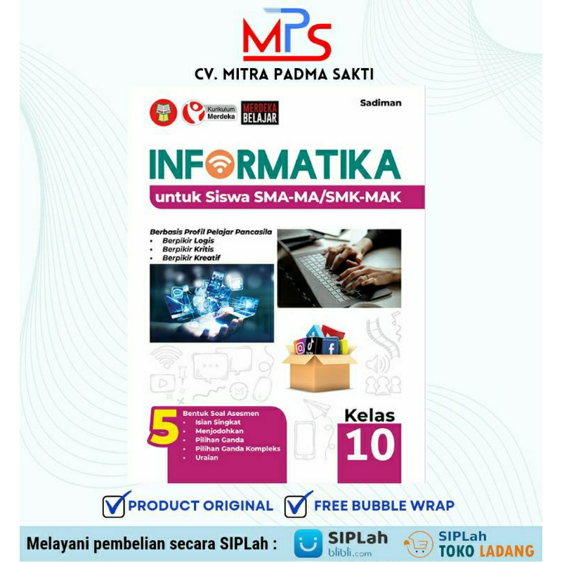 Jual BUKU INFORMATIKA UNTUK SISWA SMA-MA/SMK-MAK KELAS 10 KURIKULUM MERDEKA | Shopee Indonesia