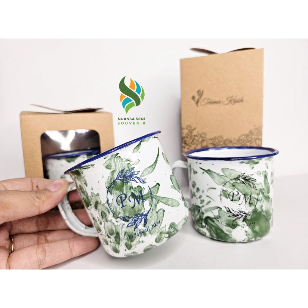 Jual Souvenir Mug Enamel Blirik 7cm Cangkir Kopi Vintage Gelas Kaleng ...
