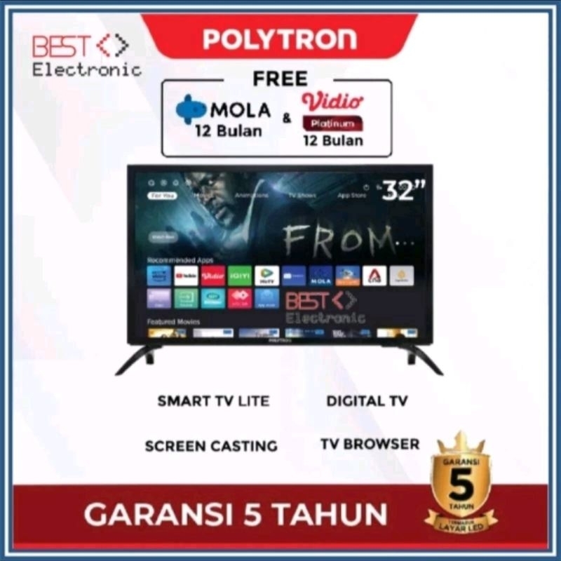 Jual Polytron Led Smart TV 32 Inch PLD 32CV1869 / 32CV2269 Digital Youtube Mola | Shopee Indonesia