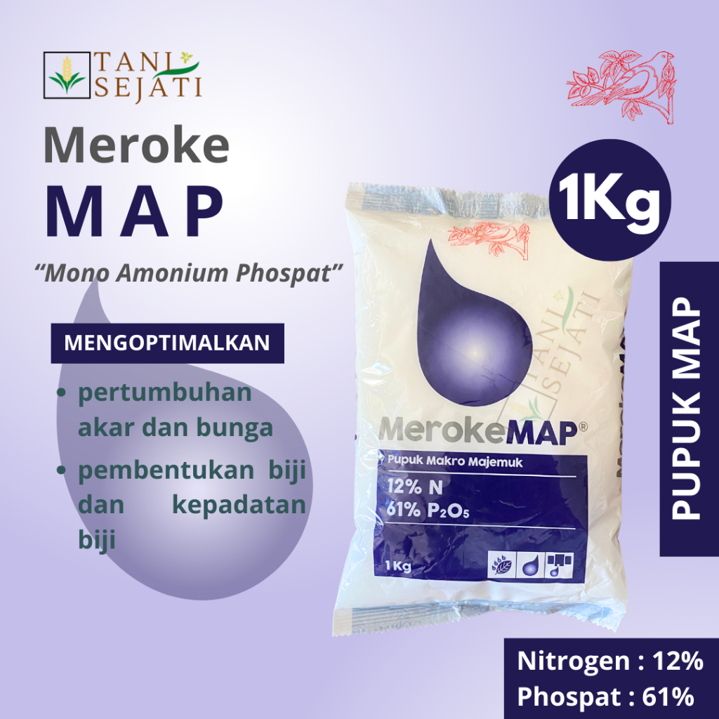 Jual Pupuk Meroke MAP 1 Kg Kemasan Pabrik Mono Ammonium Phospate Pupuk ...