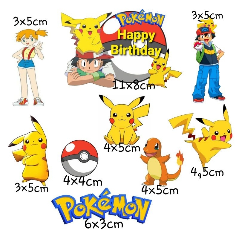 Jual Topper Cake / Hiasan Kue Tambah Nama,Motif Pokemon | Shopee Indonesia