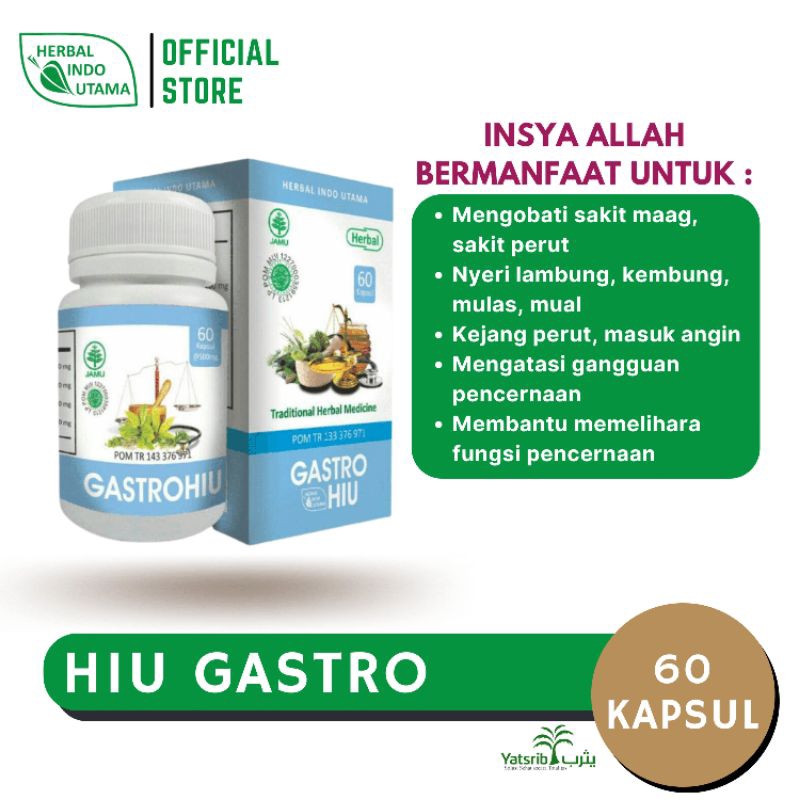 Jual HIU GASTRO Kapsul Obat Lambung Herbal Obat Maag Kapsul Maag Asam ...