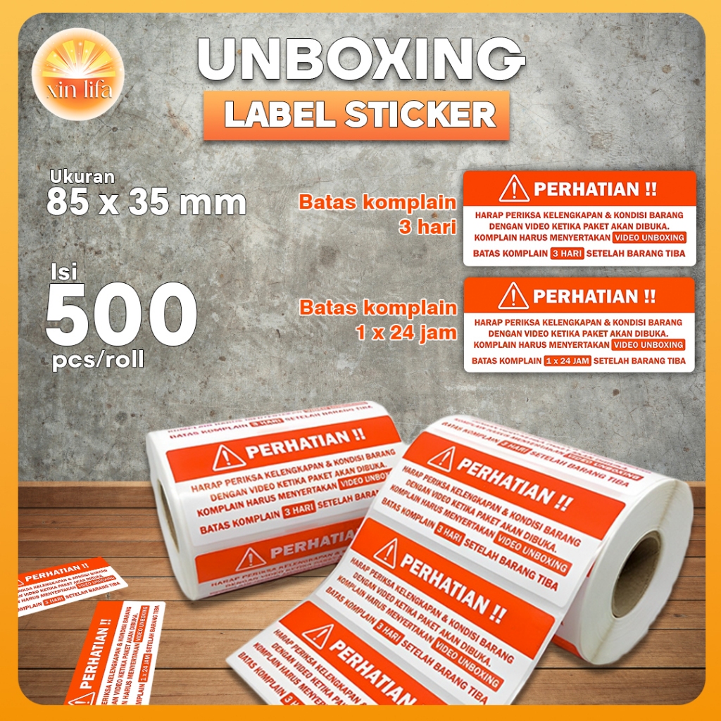 Jual Label Sticker Video Unboxing Stiker Perhatian Pengiriman Online ...