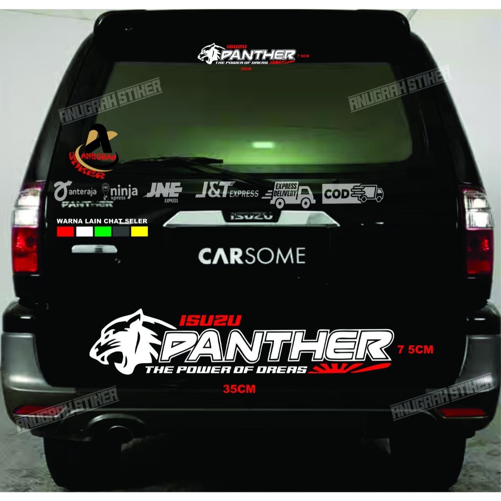 Jual sticker PROMO stiker panther kaca belakang stiker mobil isuzu ...
