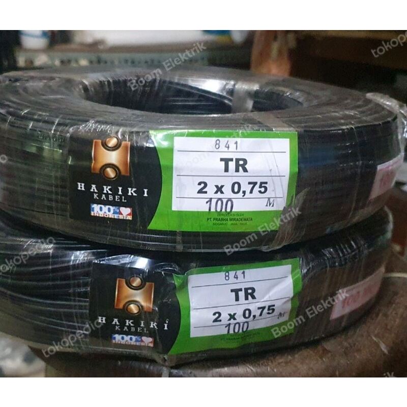 Jual [ROLL] Kabel Listrik HAKIKI TR 2x0,75mm Serabut GEPENG Putih Hitam ...