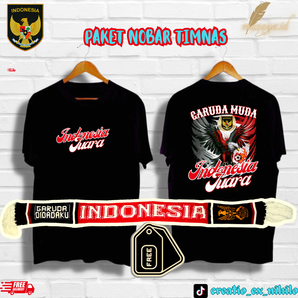 Jual PAKET PROMO C NOBAR SUPORTER GARUDA MUDA INDONESIA JUARA FREE SYAL ...