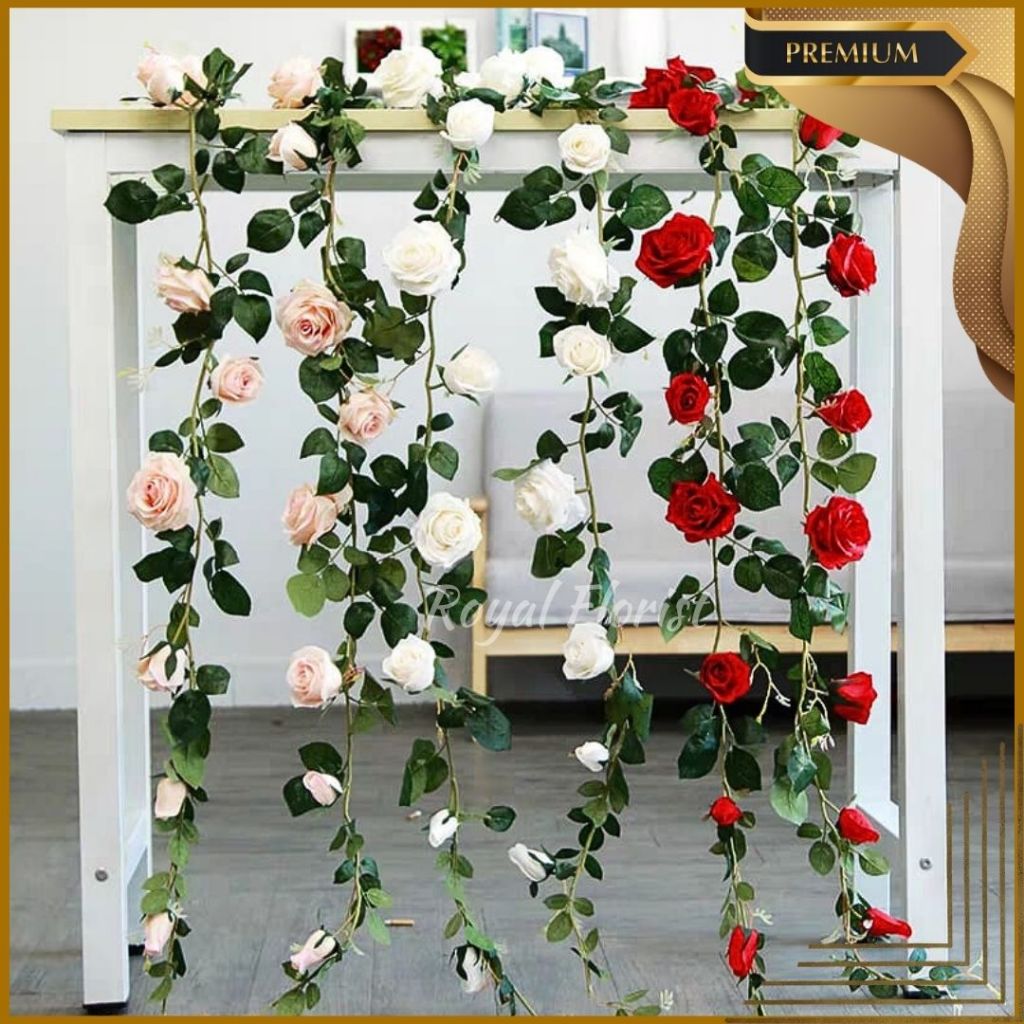 Jual Bunga Mawar Rambat Artificial Untuk Dekorasi /Bunga Juntai Jumbo ...
