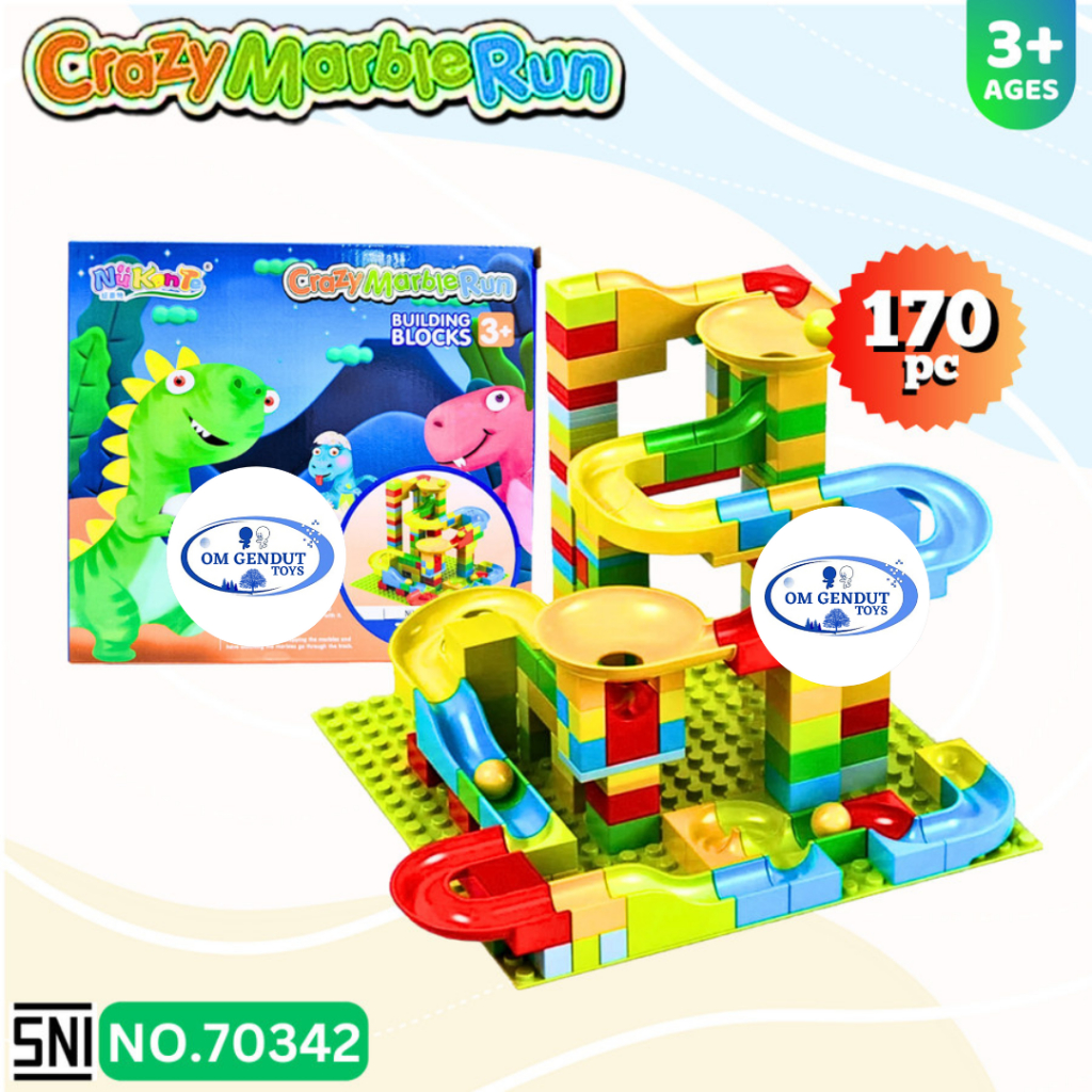 Jual OG Mainan Crazy Marble Run Building Block 170pc No.70342 | Shopee ...