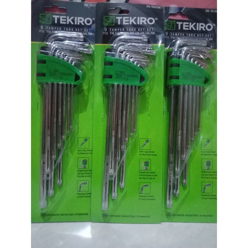 Jual TEKIRO kunci L bintang set lubang 9 pcs / tamper torx key set 9pc | Shopee Indonesia