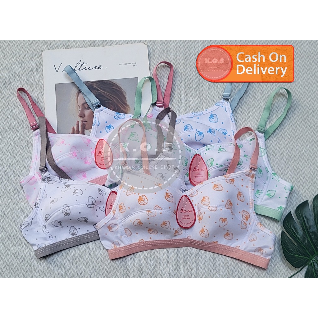 Jual Sportbra Remaja Bermotif Bh Bra Pelajar Warna Dasar Putih Ukuran ...