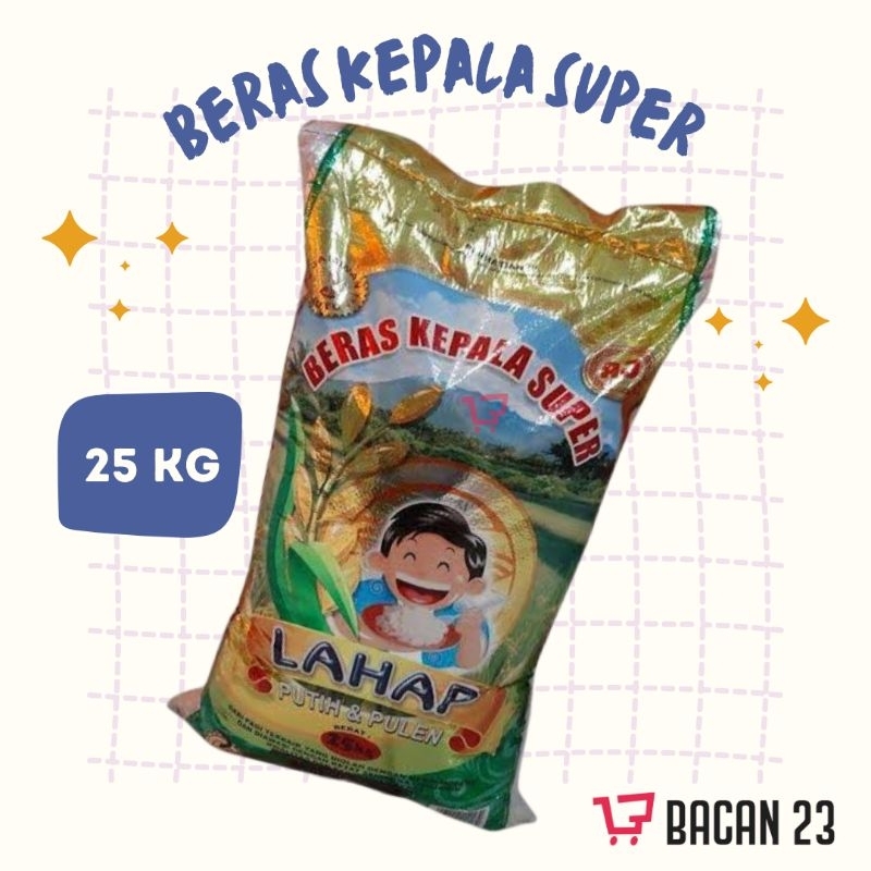 Jual Beras Kepala Super cap Lahap (25kg) | Shopee Indonesia