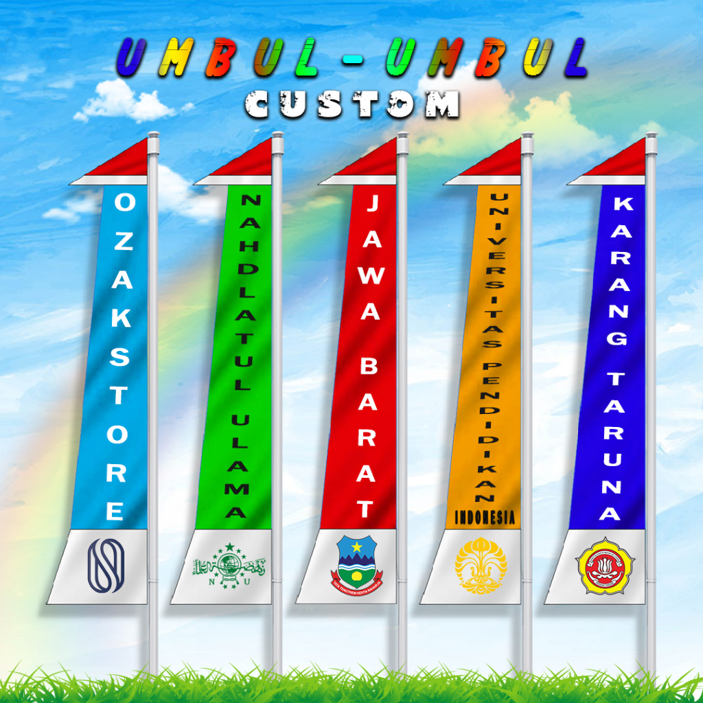 Jual Umbul Umbul Custom Tulisan dan Logo Bebas Request Sesuai Keinginan ...