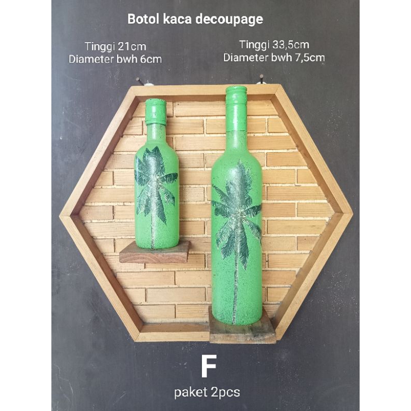 Jual botol/botol kaca/botol decoupage/dekorasi/botol kosong/decoupage ...