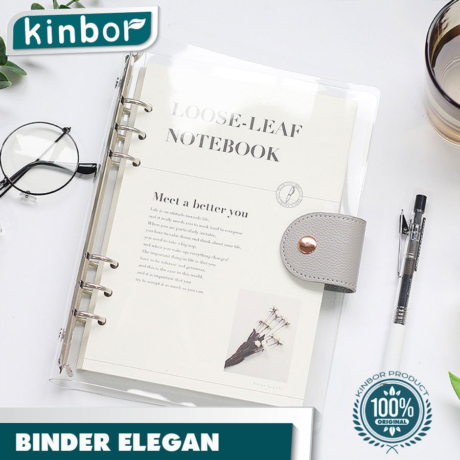 Jual Elegant Binder A5 Transparan Binder with Clip Note Book Loose Leaf ...