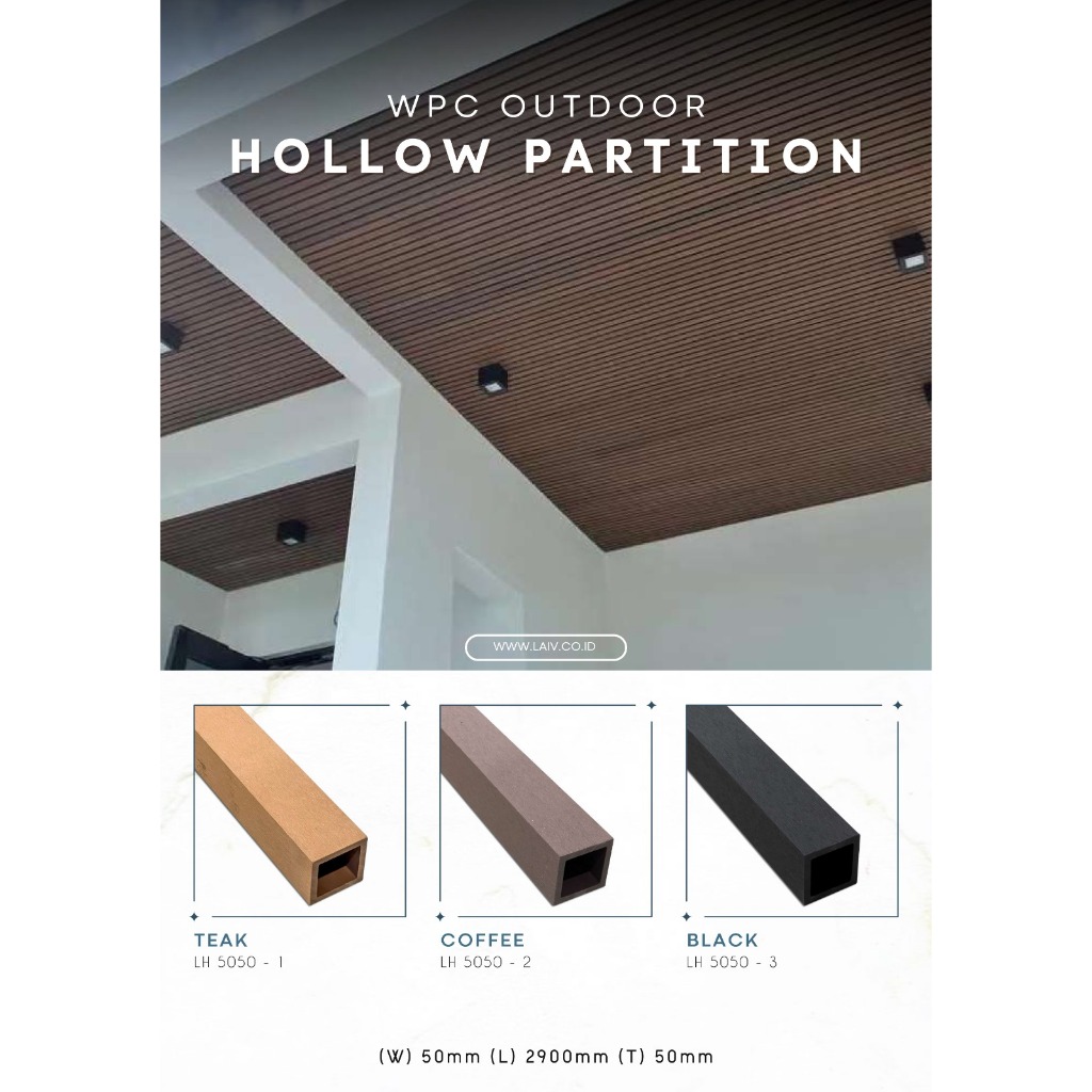 Jual Panel Kisi Partisi WPC Hollow / Pembatas Ruangan / Penyekat Ruang ...