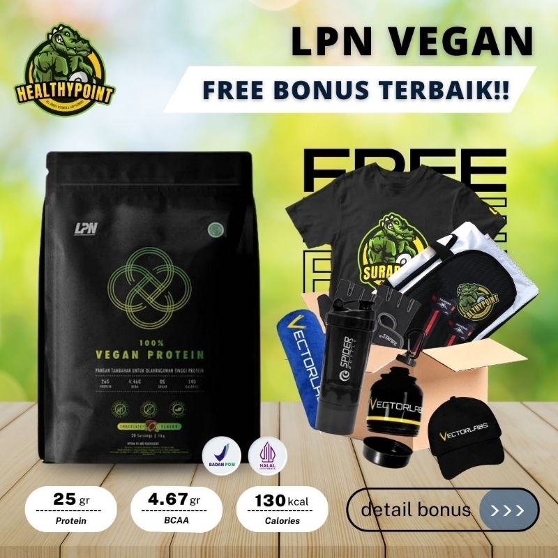 Jual VEGAN PEA PROTEIN LPN PLANT BASED SUSU GYM DIET 1000 GRAM 2,2 LBS ...