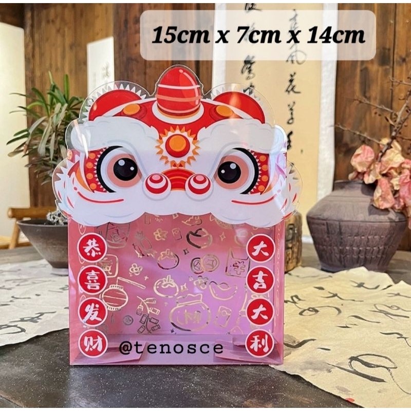 Jual Kotak Mika Jinjing Good Luck Barong muat 1 toples 500gr Bulat Kue ...