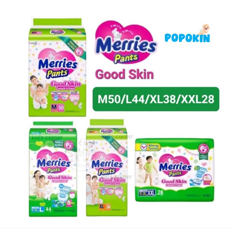 Jual Merries pants good skin / popok bayi merries NB-S40 M50 L44 XL38 ...