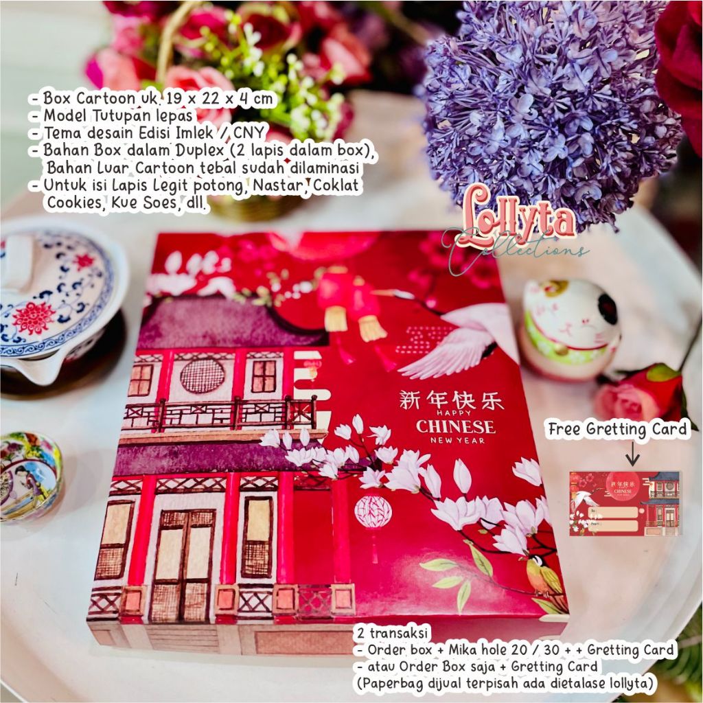 Jual Box Nastar / lapgit Bites dan Mika Hole 20/30 Tema CNY Ancient ...