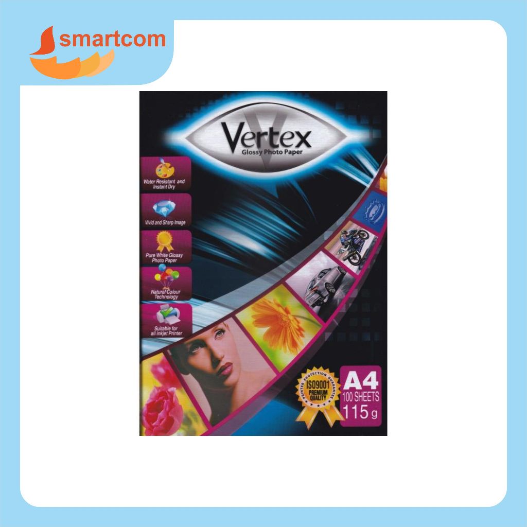 Jual Vertex Kertas Foto Glossy A4 100 Lembar 115 Grams Kualitas Premium ...
