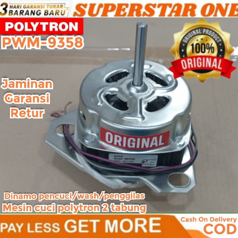 Jual Dinamo/motor pencuci mesin cuci polytron PWM-9358/DINAMO WASH | Shopee Indonesia