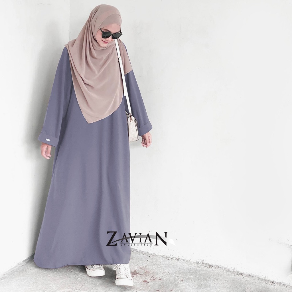 Jual (BISA COD) Zavian Long Dress Gamis Abaya Polos / Gamis Wanita ...