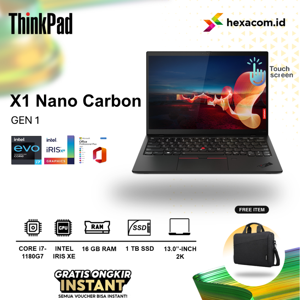 Jual Laptop Lenovo Thinkpad X1 Nano Carbon Gen 1 Core i7 1180G7 16GB ...