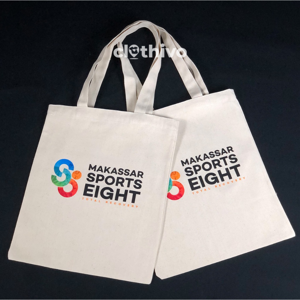 Jual Totebag Kanvas Custom / Totebag Kanvas Sablon Logo Tanpa Minimal ...