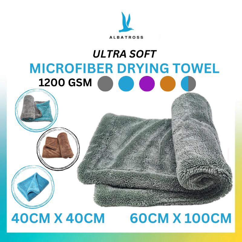 Jual Albatross Kain Microfiber Drying Towel Twisted Pile Dual Side ...