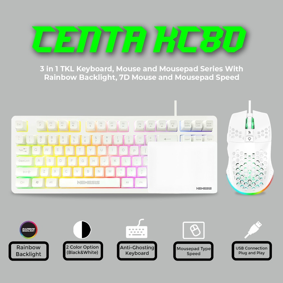 Jual NYK Nemesis Keyboard Combo 3 in 1 TKL CENTA KC80 | Shopee Indonesia