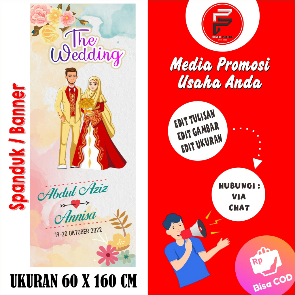 Jual Banner Pernikahan / banner Wedding / Spanduk Wedding Ukuran 60 x ...