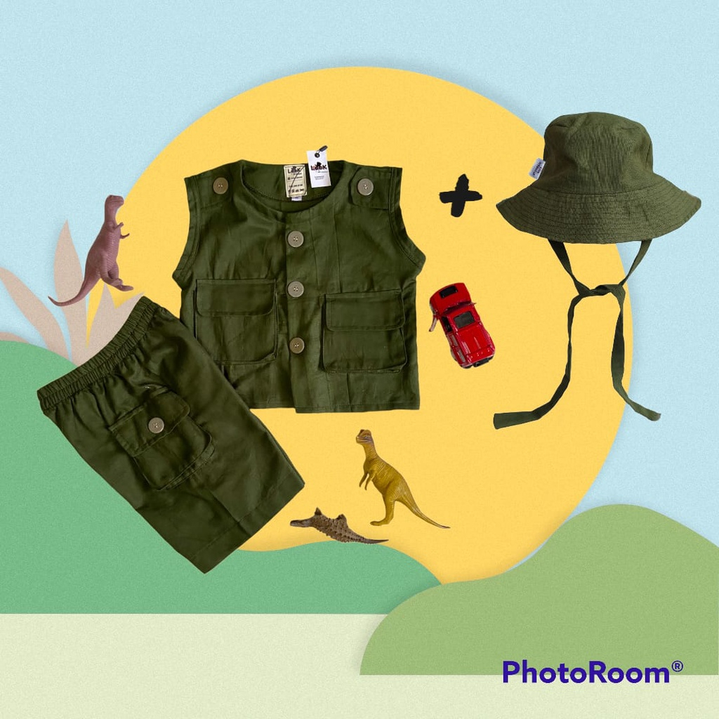 Jual Rompi Setelan Anak & Topi / Rompi Tactical Anak [Usia 1-5 Tahun ...