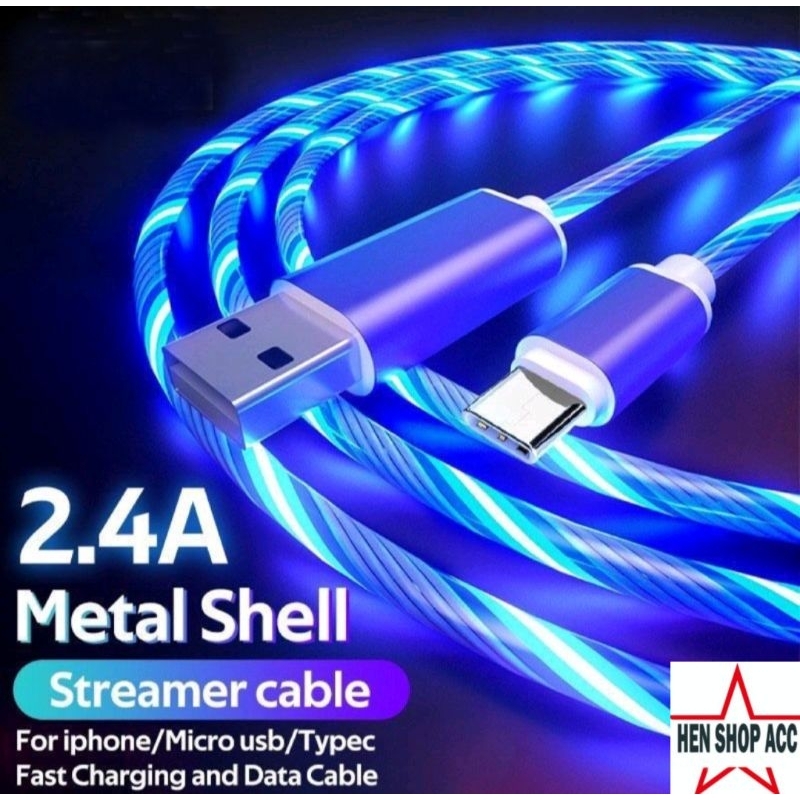 Jual KABEL CHARGER 2 A FULL LED TYPE C dan MIKRO | Shopee Indonesia