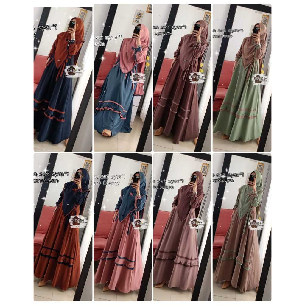 Jual Riyana/Jasmine set ori athata, gamis set, gamis ory, gamis brukat ...