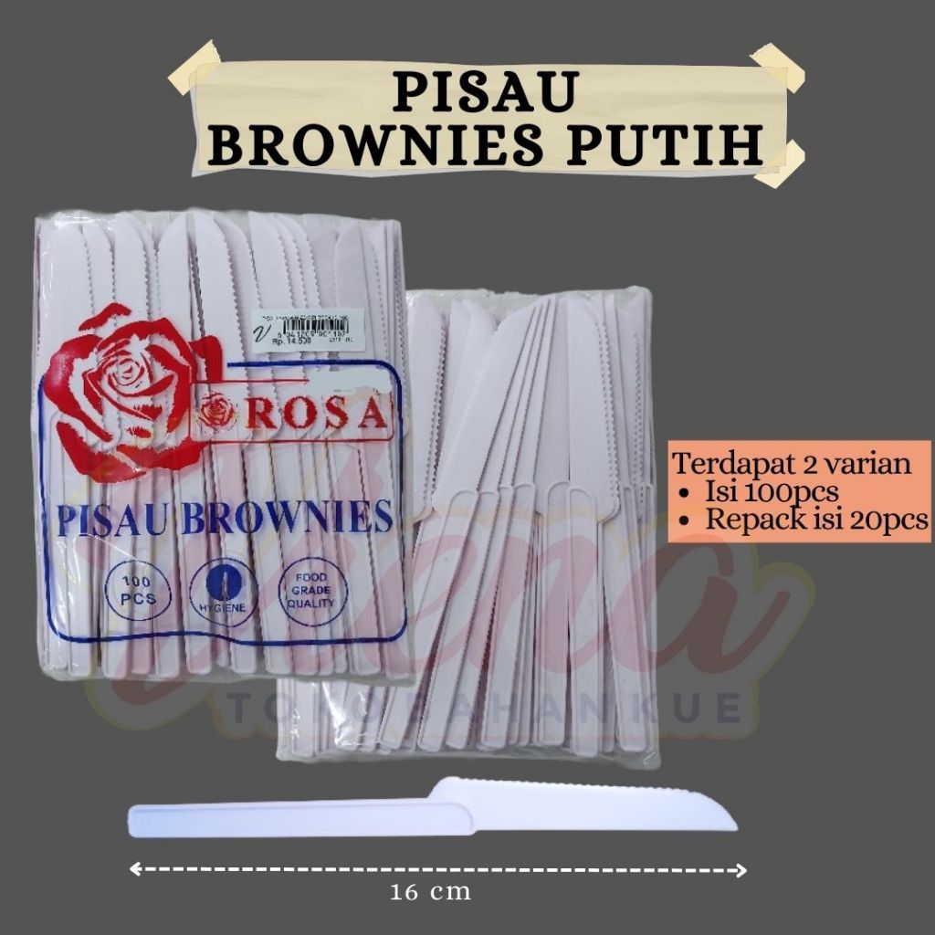 Jual Pisau Brownies REPACK isi 20 warna Putih merek RPI ROSA / Pisau ...