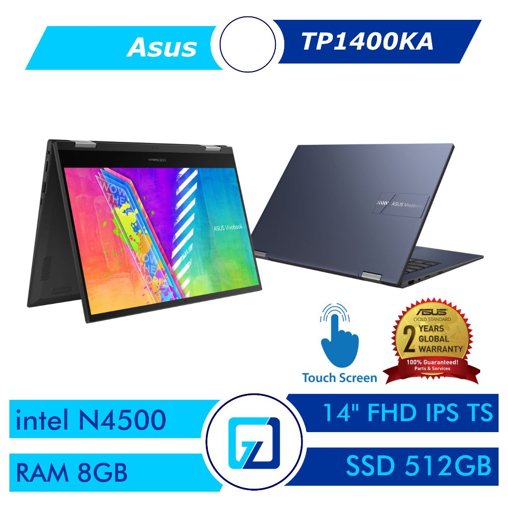 Jual ASUS VIVOBOOK FLIP 14 TP1400KA-VIPS451 TOUCH INTEL N4500 8GB 512GB ...