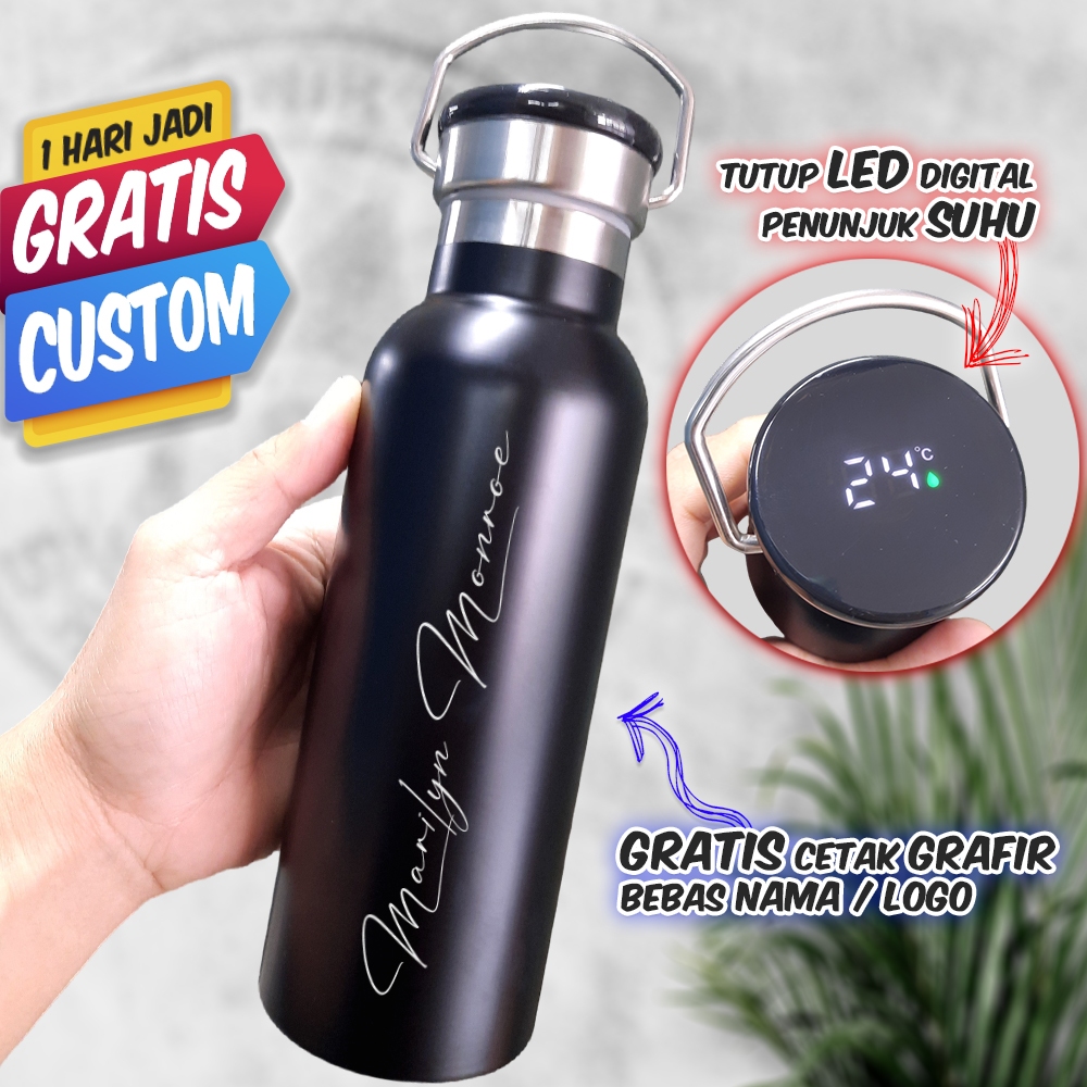Jual TUMBLER LED Suhu STAINLEES STEEL EXCLUSIVE | Tumbler metal 500ml ...