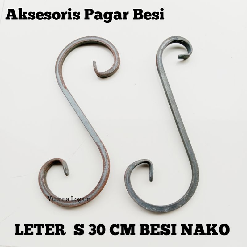 Jual Leter S 30cm Besi Tempa Nako Ornamen Aksesoris Pagar Besi Nako ...