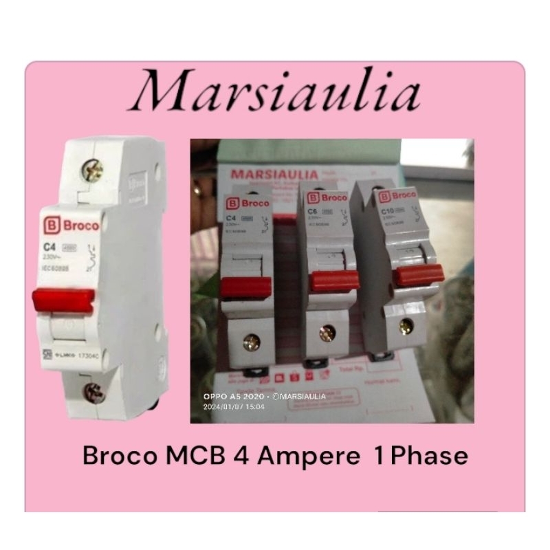 Jual Broco MCB 4 Ampere 6 Ampere atau 10 Ampere 1 Phase C4 C6 C10 | Shopee Indonesia