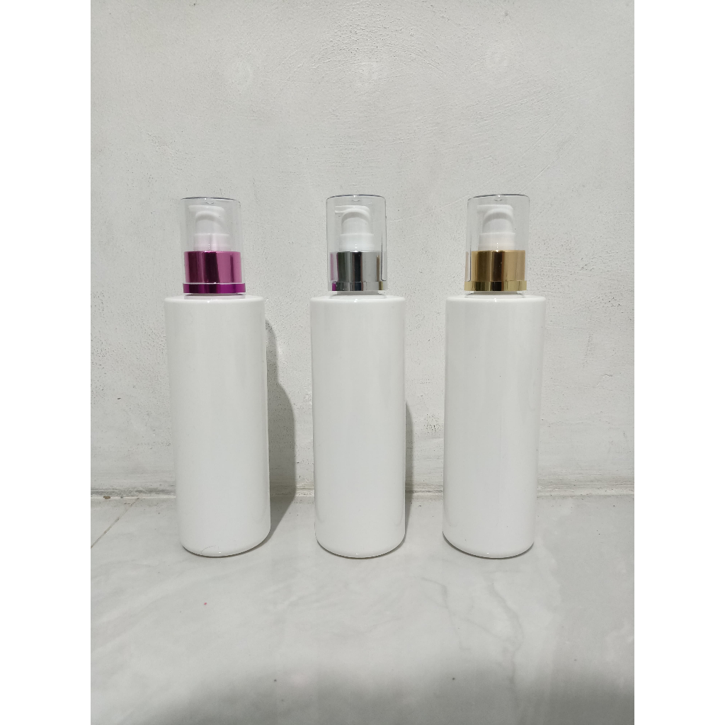 Jual BOTOL PUMP TREATMENT RF 250ML PUTIH + TREATMENT FULL CAP ALUMUNIUM GOLD SILVER PINK / BOTOL ...