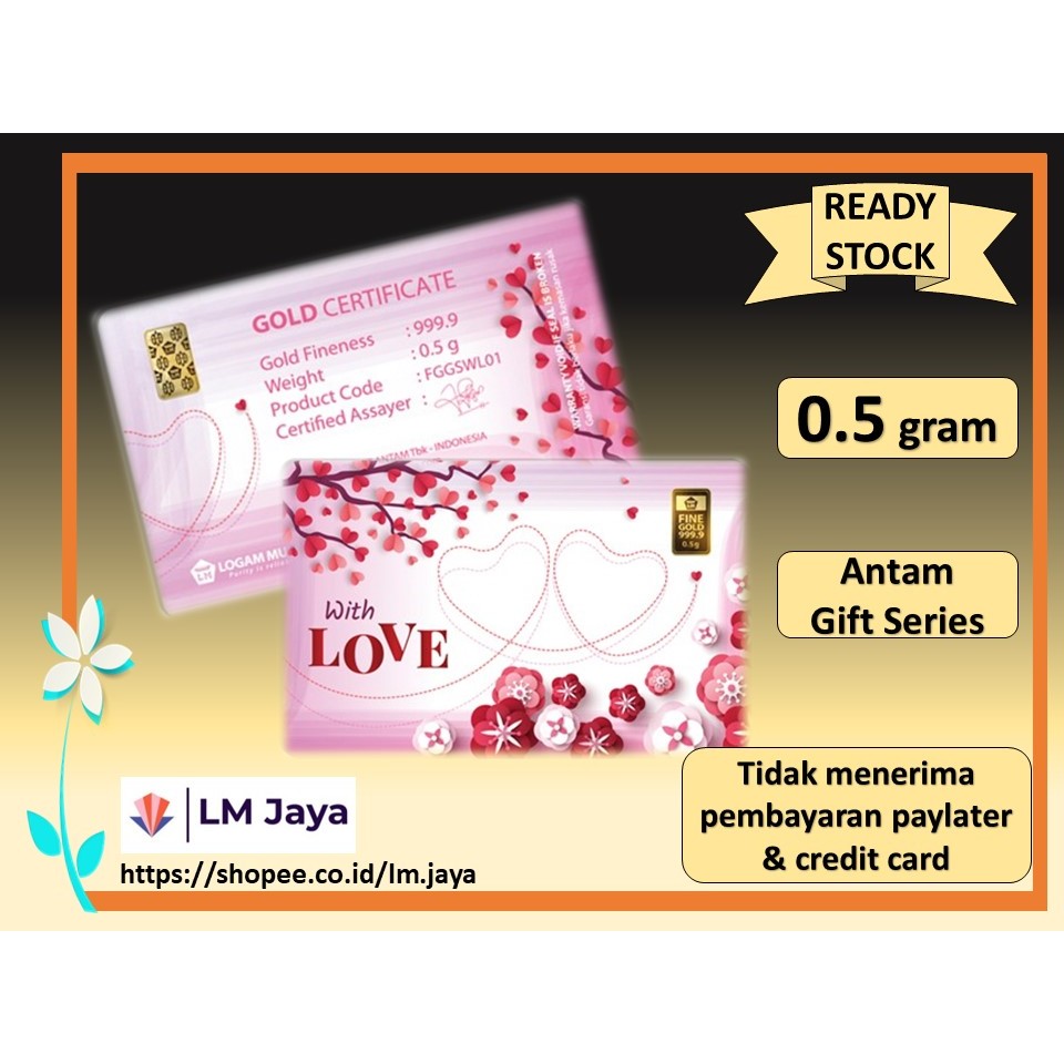 Jual Antam Gift Series With Love 0.5 gr Gift Series Love Antam Gift ...