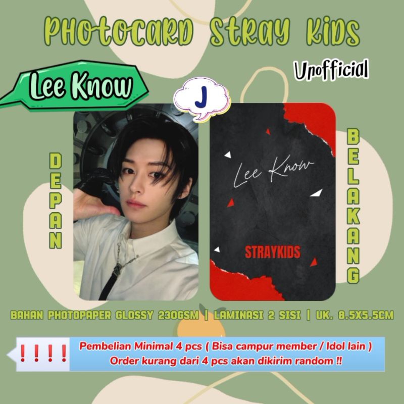 Jual Photocard STRAYKIDS - LEE KNOW / Photocard Unofficial / Photocard ...